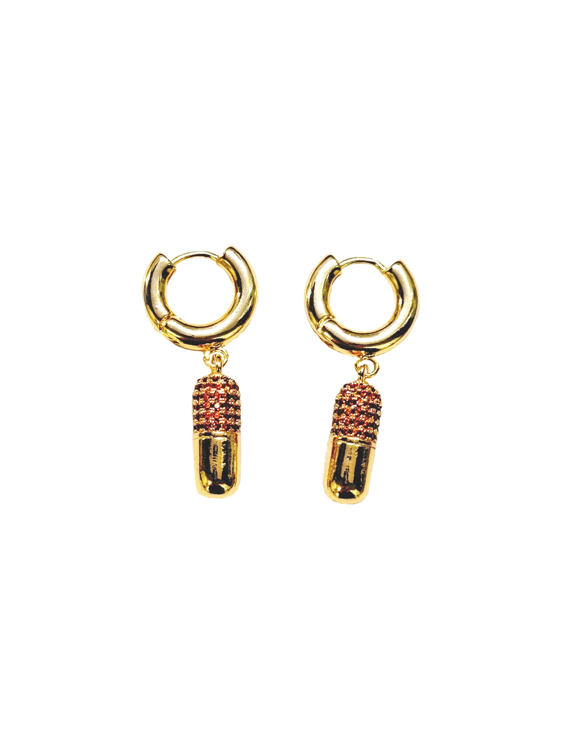 Percy Red Gold Earrings - Flying Solo NYC